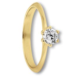 Goldring ONE ELEMENT "Zirkonia Ring aus 333 Gelbgold" Fingerringe Gr. 48, mit Zirkonia, Gelbgold 333, goldfarben (gold) Damen Gold Schmuck