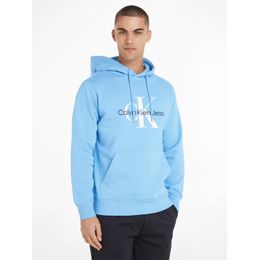 Kapuzensweatshirt Calvin Klein Jeans "SEASONAL MONOLOGO REGULAR HOODIE" Gr. XL, blau (hellblau) Herren Sweatshirts mit Logodruck und Stickerei