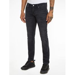 Slim-fit-Jeans Calvin Klein Jeans "SLIM" Gr. 31, Länge 34, schwarz (denim black) Herren Jeans Slim Fit in klassischer 5-Pocket-Form