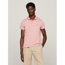 Poloshirt Tommy Hilfiger "PRETWIST MOULINE SLIM FIT POLO" Gr. L, rosa (teaberry blossom, white) Herren Shirts Kurzarm mit melierter Optik
