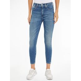 Skinny-fit-Jeans Calvin Klein Jeans "HIGH RISE SUPER SKINNY ANKLE" Gr. 31, N-Gr, blau (denim medium) Damen Jeans Röhrenjeans im 5-Pocket-Style