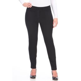 Jeansjeggings KjBRAND "JENNY" Gr. 42 (21), K-Gr, schwarz Damen Jeans angenehm weiche Quer-Stretch Qualiät