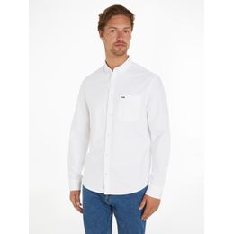Langarmhemd Tommy Jeans "TJM REG OXFORD SHIRT" Gr. XXL, N-Gr, weiß (white) Herren Hemden Langarm mit Button-down-Kragen