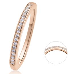 Diamantring ONE ELEMENT "0.09 ct Diamant Brillant Memoire Ring 585 Rotgold" Fingerringe Gr. 50, Rotgold 585-Diamanten, rosa (rosé) Damen Gold Schmuck Memoire