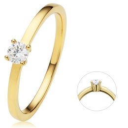 Diamantring ONE ELEMENT "0.2 ct Diamant Brillant Ring aus 750 Gelbgold" Fingerringe Gr. 50, Gelbgold 750-Diamanten, goldfarben (gold) Damen Diamantringe Gold Schmuck