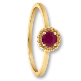 Goldring ONE ELEMENT "Rubin Ring aus 333 Gelbgold" Fingerringe Gr. 48, Gelbgold 333, goldfarben (gold) Damen Gold Schmuck