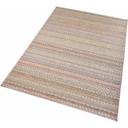 Teppich NORTHRUGS "Pine" Teppiche Gr. B/L: 200 cm x 290 cm, 7 mm, 1 St., rosa (goldfarben, rosa) In-und Outdoor geeignet, Strapazierfähig und pflegeleicht, Flachgewebe