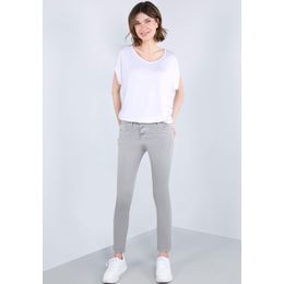 5-Pocket-Jeans Please Jeans "P78A" Gr. M (38), N-Gr, grau (titanio) Damen Jeans Röhrenjeans Crinkle Optik