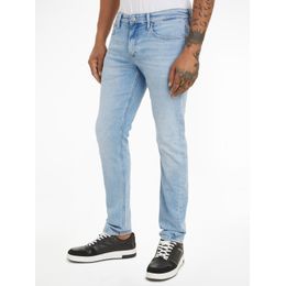 Slim-fit-Jeans Calvin Klein Jeans "SLIM" Gr. 33, Länge 32, blau (denim light) Herren Jeans Slim Fit in klassischer 5-Pocket-Form
