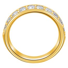 Diamantring ONE ELEMENT "0.1 ct Diamant Brillant Memoire Ring aus 585 Gelbgold" Fingerringe Gr. 52, Gelbgold 585-Diamanten, goldfarben (gold) Damen Gold Schmuck Memoire