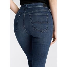Skinny-fit-Jeans Replay "Luzien" Gr. 32, Länge 32, blau (darkblue) Damen Jeans 5-Pocket-Jeans Röhrenjeans POWERSTRETCH