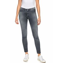 5-Pocket-Jeans Replay "NEW LUZ" Gr. 28, Länge 30, grau (dark grey c35) Damen Jeans Röhrenjeans in Ankle-Länge