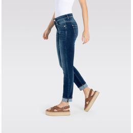 Slim-fit-Jeans MAC "Rich-Slim" Gr. 42, Länge 30, blau (newbasicwash) Damen Jeans Röhrenjeans Robuste strukturierte Denimqualität