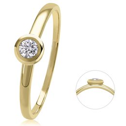 Diamantring ONE ELEMENT "0,08 ct Diamant Brillant Ring aus 585 Gelbgold" Fingerringe Gr. 59, mit Diamant, Gelbgold 585-Diamanten, goldfarben (gold) Damen Gold Schmuck