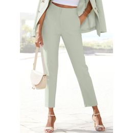 Anzughose Lascana Gr. 34, N-Gr, grün (schilfgrün) Damen Hosen Strandhosen mit schmalem Bein und Bügelfalte, elegante Stoffhose, Business-Look Bestseller