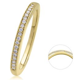 Diamantring ONE ELEMENT "0.09 ct Diamant Brillant Memoire Ring aus 585 Gelbgold" Fingerringe Gr. 54, Gelbgold 585-Diamanten, goldfarben (gold) Damen Gold Schmuck Memoire