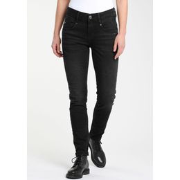 Skinny-fit-Jeans Gang "94MARISSA" Gr. 26 (34), N-Gr, schwarz (schwarz, used), Damen, Denim/Jeans, Obermaterial: 98% Baumwolle, 2% Elasthan, unifarben, Jeans, mit modischer V-Passe vorn & hinten