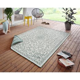 Teppich NORTHRUGS "LEYTE Wendeteppich" Teppiche Gr. B/L: 200 cm x 290 cm, 5 mm, 1 St., beige (creme, grün) In-& Outdoor, Teppich, Vintage, Wetterfest, Balkon, Garten, Wohnzimmer