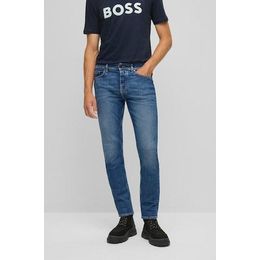 Regular-fit-Jeans BOSS Orange "Taber BC-C" Gr. 33, Länge 32, blau (medium blue) Herren Jeans mit BOSS Label