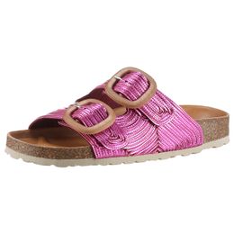 Pantolette VERBENAS "RUTH LATO METAL" Gr. 39, pink Damen Schuhe Strandaccessoires Sommerschuh, Schlappen mit zwei verstellbaren Schnallen