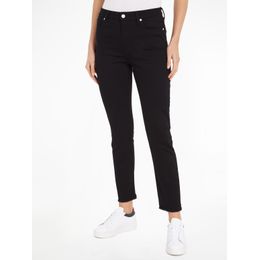 Slim-fit-Jeans Tommy Hilfiger Gr. 29, Länge 32, schwarz (black) Damen Jeans Röhrenjeans mit Logotpatch