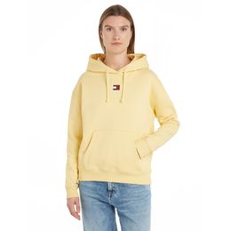 Kapuzensweatshirt Tommy Jeans Gr. S (36), gelb (lemon zest) Damen Sweatshirts mit Kängurutasche