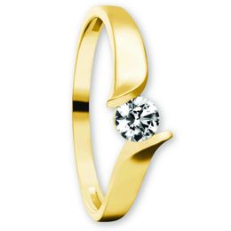 Goldring ONE ELEMENT "Zirkonia Ring aus 333 Gelbgold" Fingerringe Gr. 48, mit Zirkonia, Gelbgold 333, goldfarben (gold) Damen Fingerringe Gold Schmuck