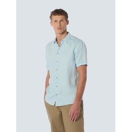 Kurzarmhemd NO EXCESS Gr. XL, N-Gr, blau (ice) Herren Hemden Kurzarm aus reinem Leinen