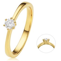 Diamantring ONE ELEMENT "0.15 ct Diamant Brillant Ring aus 585 Gelbgold" Fingerringe Gr. 48, Gelbgold 585-Diamanten, goldfarben (gold) Damen Gold Schmuck