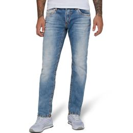 Straight-Jeans CAMP DAVID "NI:CO:R611" Gr. 32, Länge 32, blau (light vintage) Herren Jeans mit markanten Steppnähten