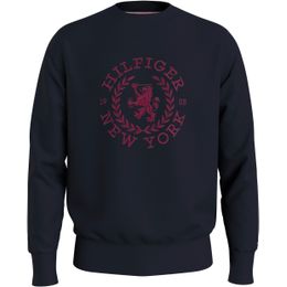 Sweatshirt Tommy Hilfiger "BIG ICON CREST SWEATSHIRT" Gr. L, blau (desert sky) Herren Sweatshirts mit großem Logo auf der Brust
