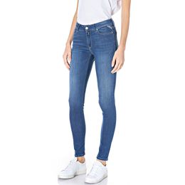 Skinny-fit-Jeans Replay "Luzien" Gr. 26, Länge 28, blau (medblue) Damen Jeans 5-Pocket-Jeans Röhrenjeans Powerstretch-Denim - Highwaist