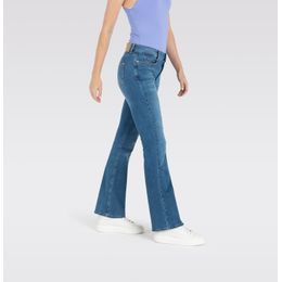 Bootcut-Jeans MAC "BOOT" Gr. 44, Länge 32, blau (medium blue) Damen Jeans Röhrenjeans Modisch ausgestellter Saum