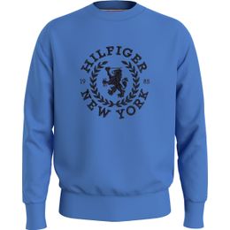 Sweatshirt Tommy Hilfiger "BIG ICON CREST SWEATSHIRT" Gr. XL, blau (blue spell) Herren Sweatshirts mit großem Logo auf der Brust
