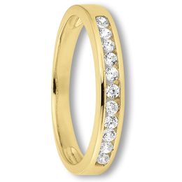 Goldring ONE ELEMENT "Zirkonia Ring aus 333 Gelbgold" Fingerringe Gr. 48, mit Zirkonia, Gelbgold 333, goldfarben (gold) Damen Gold Schmuck