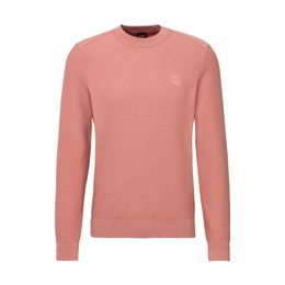 Strickpullover BOSS Orange "Anion" Gr. L, pink (open pink695) Herren Pullover Sweatshirts mit Label-Kontraststreifen innen am Ausschnitt