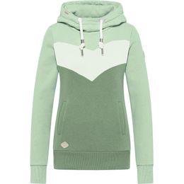 Kapuzensweatshirt Ragwear "TREGA" Gr. L (40), grün (mint) Damen Sweatshirts kuscheliger Sweater mit Kapuze und Kordelzug