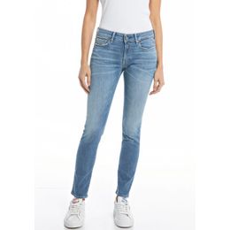 5-Pocket-Jeans Replay "NEW LUZ" Gr. 31, Länge 30, blau (light blue 521) Damen Jeans Röhrenjeans in Ankle-Länge