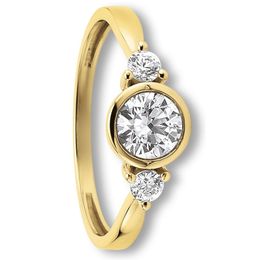 Goldring ONE ELEMENT "Zirkonia Ring aus 333 Gelbgold" Fingerringe Gr. 48, mit Zirkonia, Gelbgold 333, goldfarben (gold) Damen Gold Schmuck