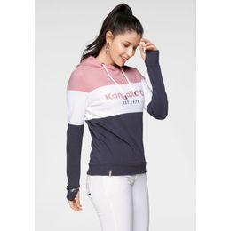Hoodie Kangaroos Gr. 32/34 (XS), bunt (pink, marine, gestreift) Damen Sweatshirts -jacken mit Markennamen auf der Brust
