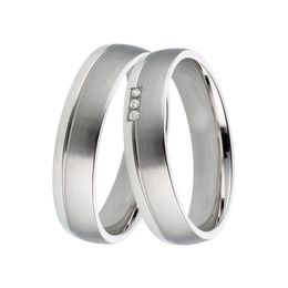 Trauring DOOSTI "Schmuck Geschenk Silber 925 Ehering Partnerring LIEBE" Fingerringe Gr. 54, ohne Brillanten, Silber 925 (Sterlingsilber), 5mm, silberfarben Made in Germany, wahlweise mit oder ohne Brillanten