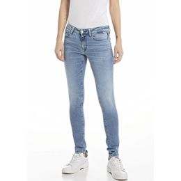 5-Pocket-Jeans Replay "NEW LUZ" Gr. 28, Länge 30, blau (light blue c103) Damen Jeans Röhrenjeans in Ankle-Länge