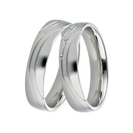 Trauring DOOSTI "Schmuck Geschenk Silber 925 Ehering Partnerring LIEBE" Fingerringe Gr. 52, ohne Brillanten, Silber 925 (Sterlingsilber), 5mm, silberfarben Made in Germany, wahlweise mit oder ohne Brillanten