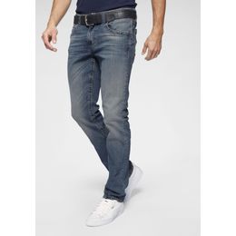 Straight-Jeans CAMP DAVID "NI:CO:R611" Gr. 31, Länge 32, blau (dark-used-vintage) Herren Jeans mit markanten Steppnähten