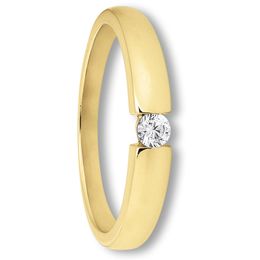 Goldring ONE ELEMENT "Zirkonia Ring aus 333 Gelbgold" Fingerringe Gr. 48, mit Zirkonia, Gelbgold 333, goldfarben (gold) Damen Fingerringe Gold Schmuck