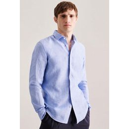Businesshemd Seidensticker "Slim" Gr. 37, normale Ärmellängen, blau (hellblau) Herren Hemden Langarm Slim Kentkragen Uni
