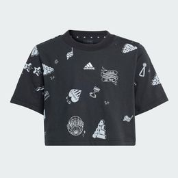 Adidas Brand Love Allover Print Kids Crop-Shirt