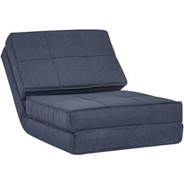 Bodensofa klappbar Schlafsessel Bodenstuhl 5-stuhfig verstellbar Klappsessel Schlafsofa Sofabett Einzelsofa Dunkelblau 61 x 73 x 58 cm - HOMCOM