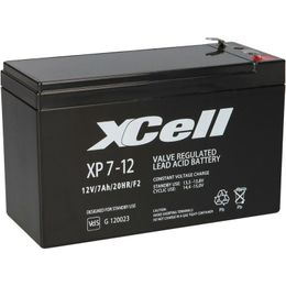 XCELL Bleiakku XP7-12 - F2 12V 7 Ah Pb 6,3mm Anschluss