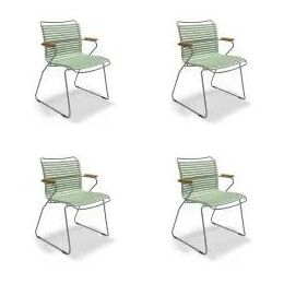 Houe CLICK Dining Chair mit Bambusarmlehnen 4er Set Dusty Green